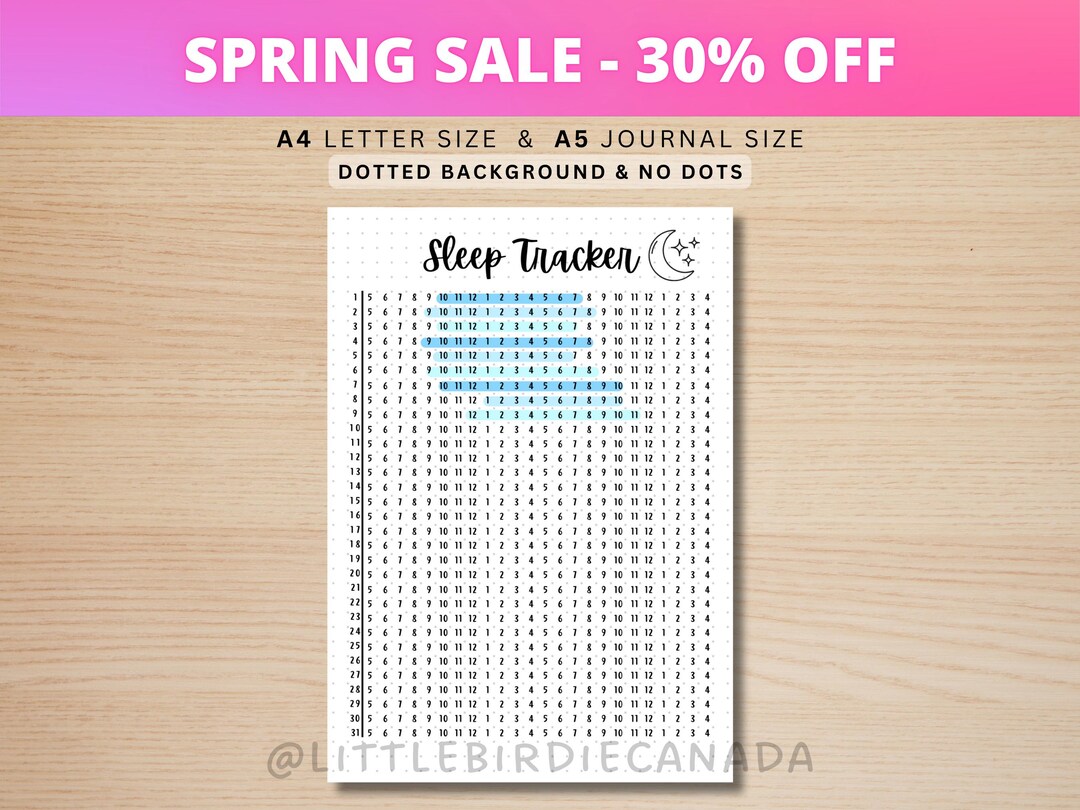 24 Hour Sleep Tracker - PRINTABLE Journal Page - Monthly Sleep Tracker ...