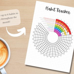 Habit Tracker - PRINTABLE Journal Page - Monthly Tracker - Monthly Goal ...