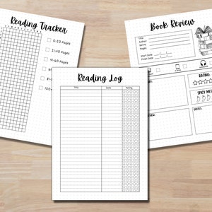 Reading Trackers Bundle PRINTABLE Journal Pages Digital Planner Pages ...