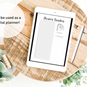 Shower Tracker - PRINTABLE Journal Page - Planner Page - Daily Tracker ...