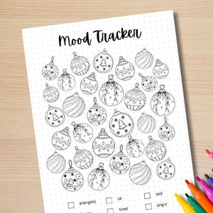 Ornament Mood Tracker - PRINTABLE Journal Page - Planner Page - Feeling ...