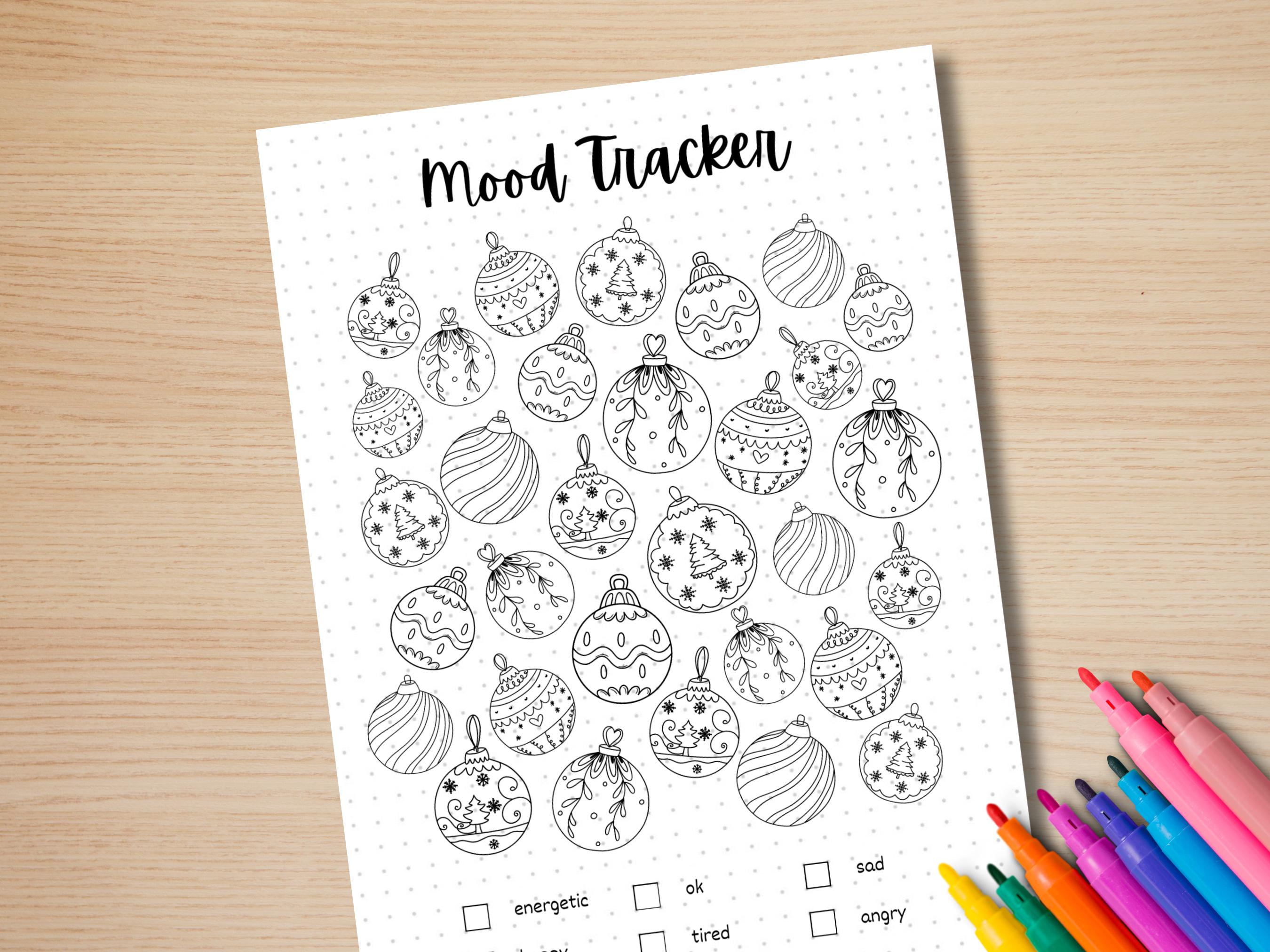 Ornament Mood Tracker - PRINTABLE Journal Page - Planner Page - Feeling ...