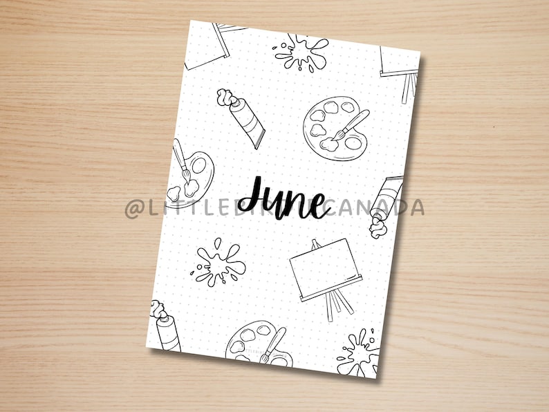 June Title Page and Calendar - PRINTABLE Calendar - Art Theme - Journal ...