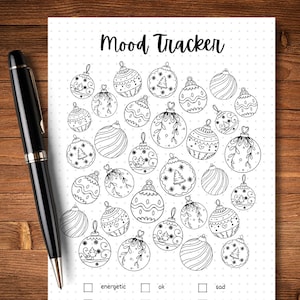 Ornament Mood Tracker - PRINTABLE Journal Page - Planner Page - Feeling ...