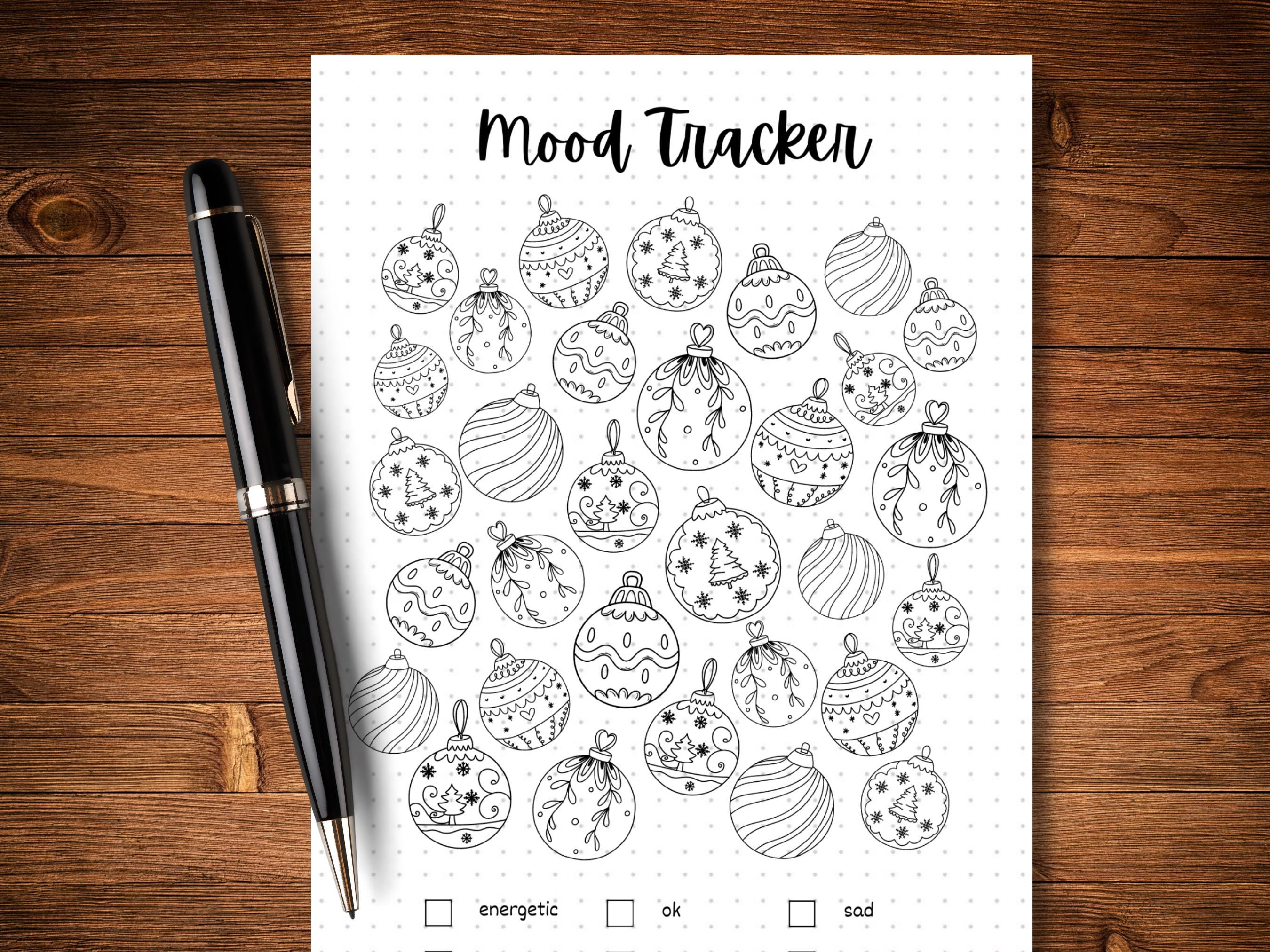 Ornament Mood Tracker - PRINTABLE Journal Page - Planner Page - Feeling ...