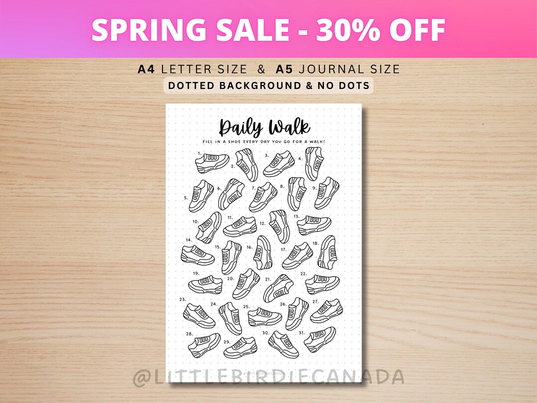 Daily Walk Tracker - PRINTABLE Fitness Journal Page - Workout Tracker ...