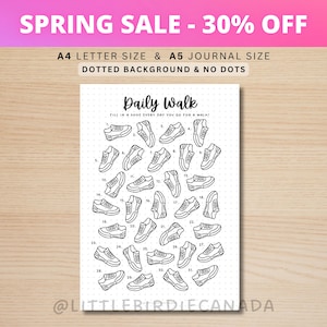 Daily Walk Tracker - PRINTABLE Fitness Journal Page - Workout Tracker ...