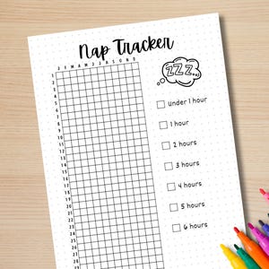 Nap Tracker Yearly - PRINTABLE Journal Page - Track Sleep - Sleep Log ...