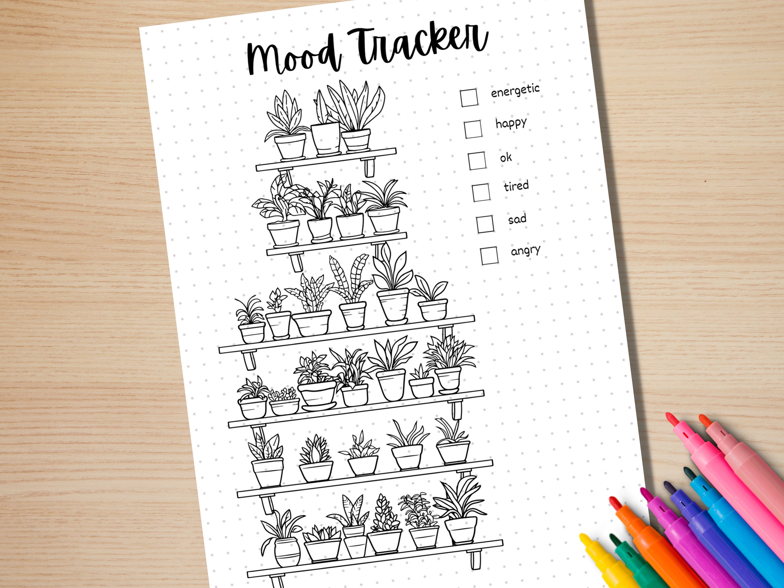 Plant Mood Tracker - PRINTABLE Journal Page - Planner Page - Feeling ...