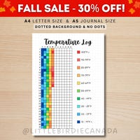 Temperature Log Printable PDF, Temperature Tracker Printable, Editable ...