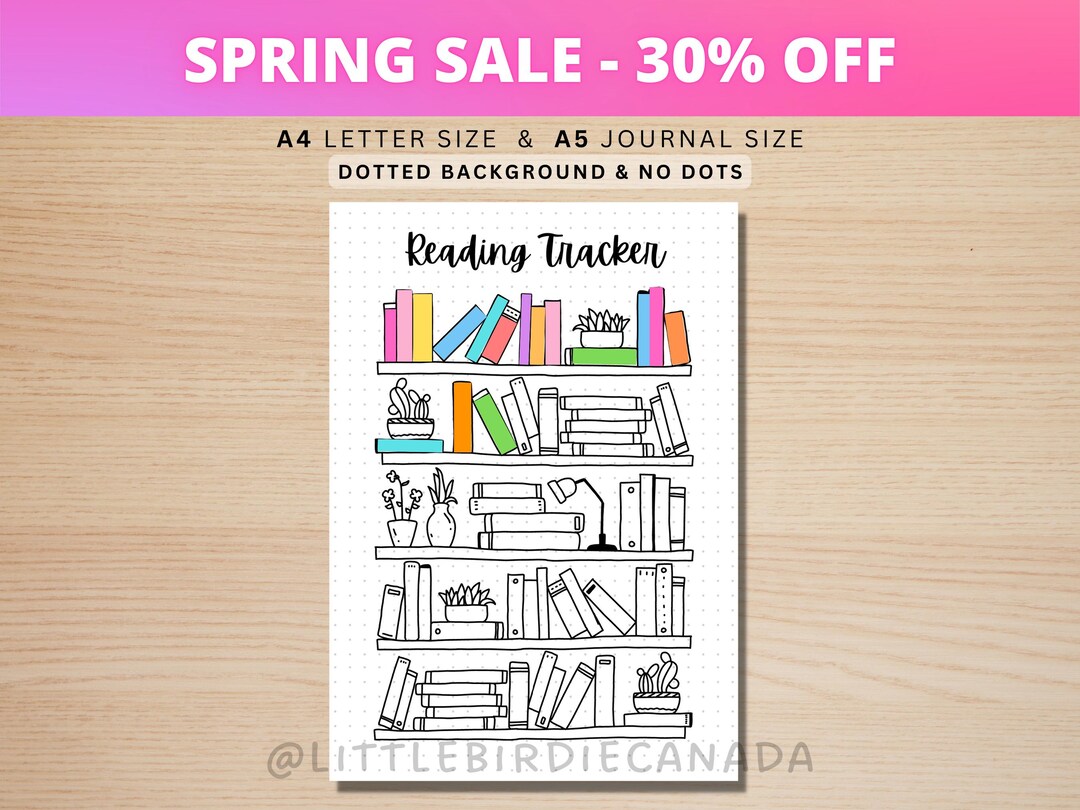 Bookshelf Reading Tracker - PRINTABLE Journal Page - Reading Log - Book ...