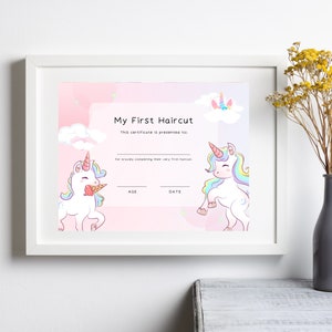 My First Haircut Certificate First Haircut Keepsake First Hair Cut ...