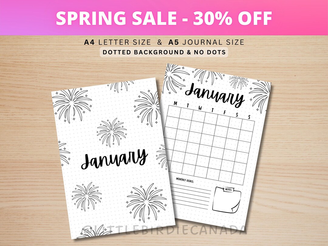 January Title Page - January Calendar - PRINTABLE Calendar - Printable ...