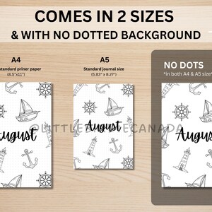 August Title Page and Calendar - PRINTABLE Calendar - Sailing Theme ...