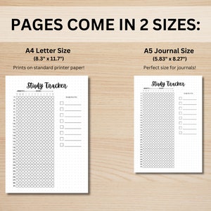 Study Tracker - PRINTABLE Journal Page - Student Journal - Student ...