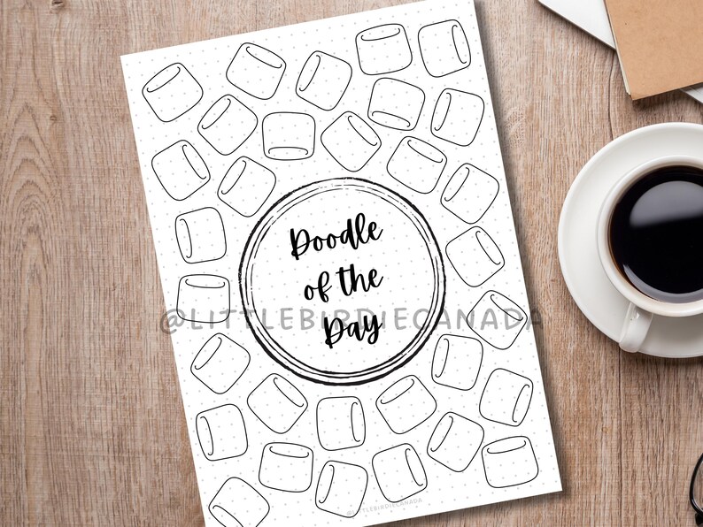 Marshmallow Doodle of the Day - PRINTABLE Journal Page - Camping Theme ...