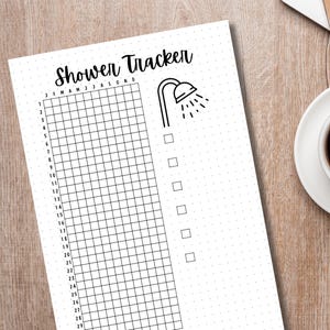 Shower Tracker - PRINTABLE Journal Page - Planner Page - Daily Tracker ...
