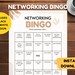 Networking Bingo Game Workplace Bingo Work Bingo Icebreaker Game Office ...