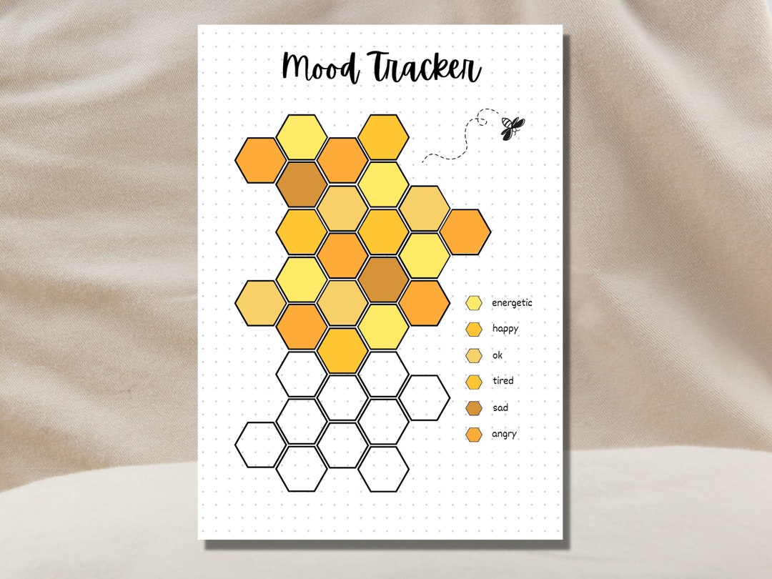 Honeycomb Mood Tracker A5 Journal Page Printable Tracker - Etsy