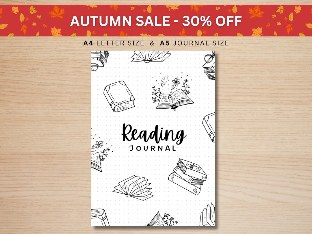 Buy Reading Journal Cover Page PRINTABLE Journal Page Book Journal ...
