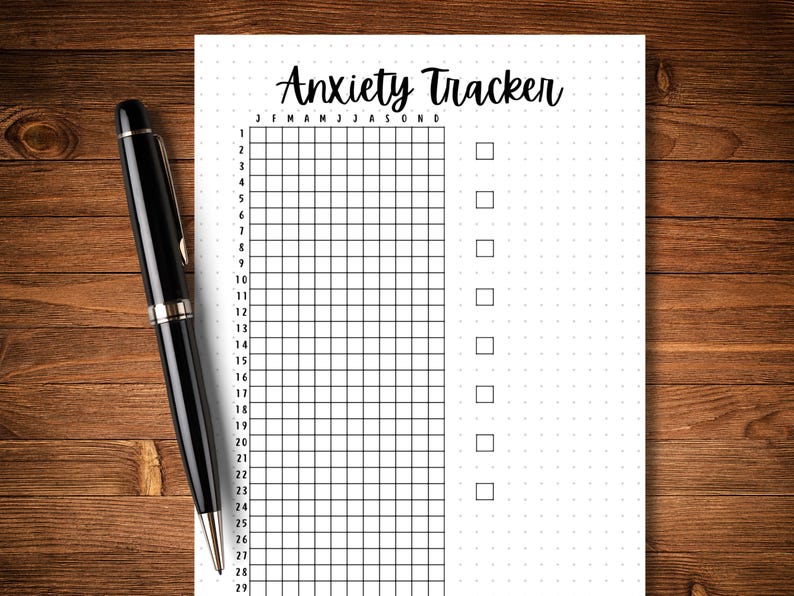 Anxiety Tracker - PRINTABLE Journal Page - Anxiety Log - Habit Tracker ...