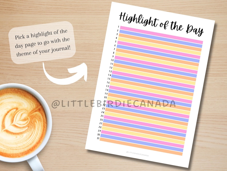 Highlight of the Day Bundle - PRINTABLE Journal Pages - Digital Planner ...
