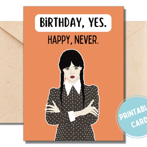 Wednesday Addams Birthday Card - Etsy
