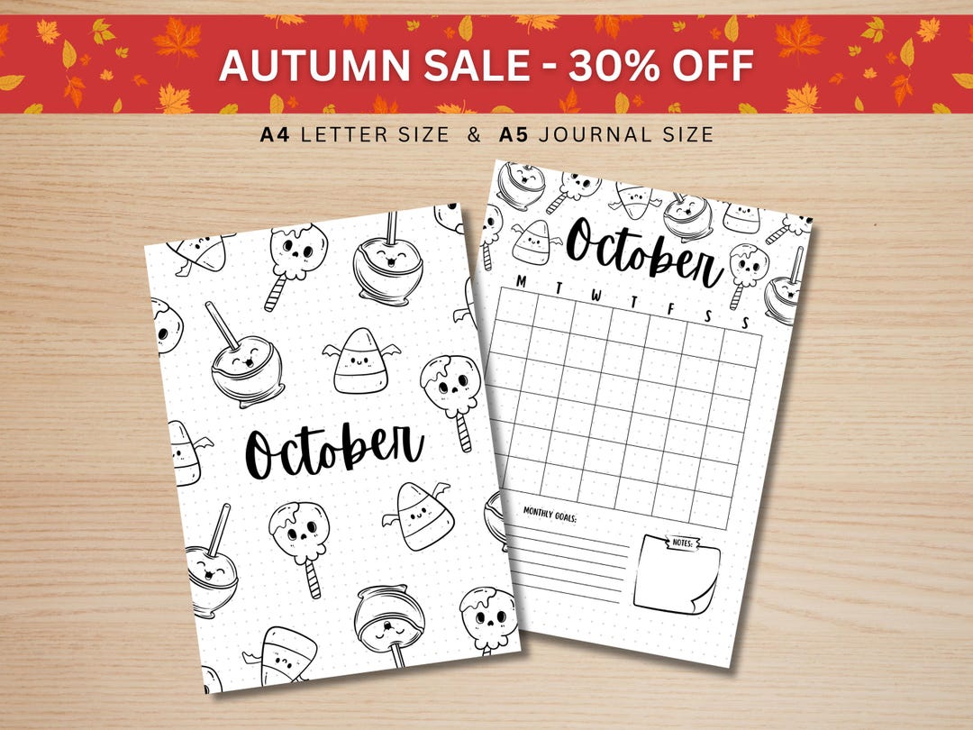 October Title Page October Calendar PRINTABLE Calendar Printable Title ...