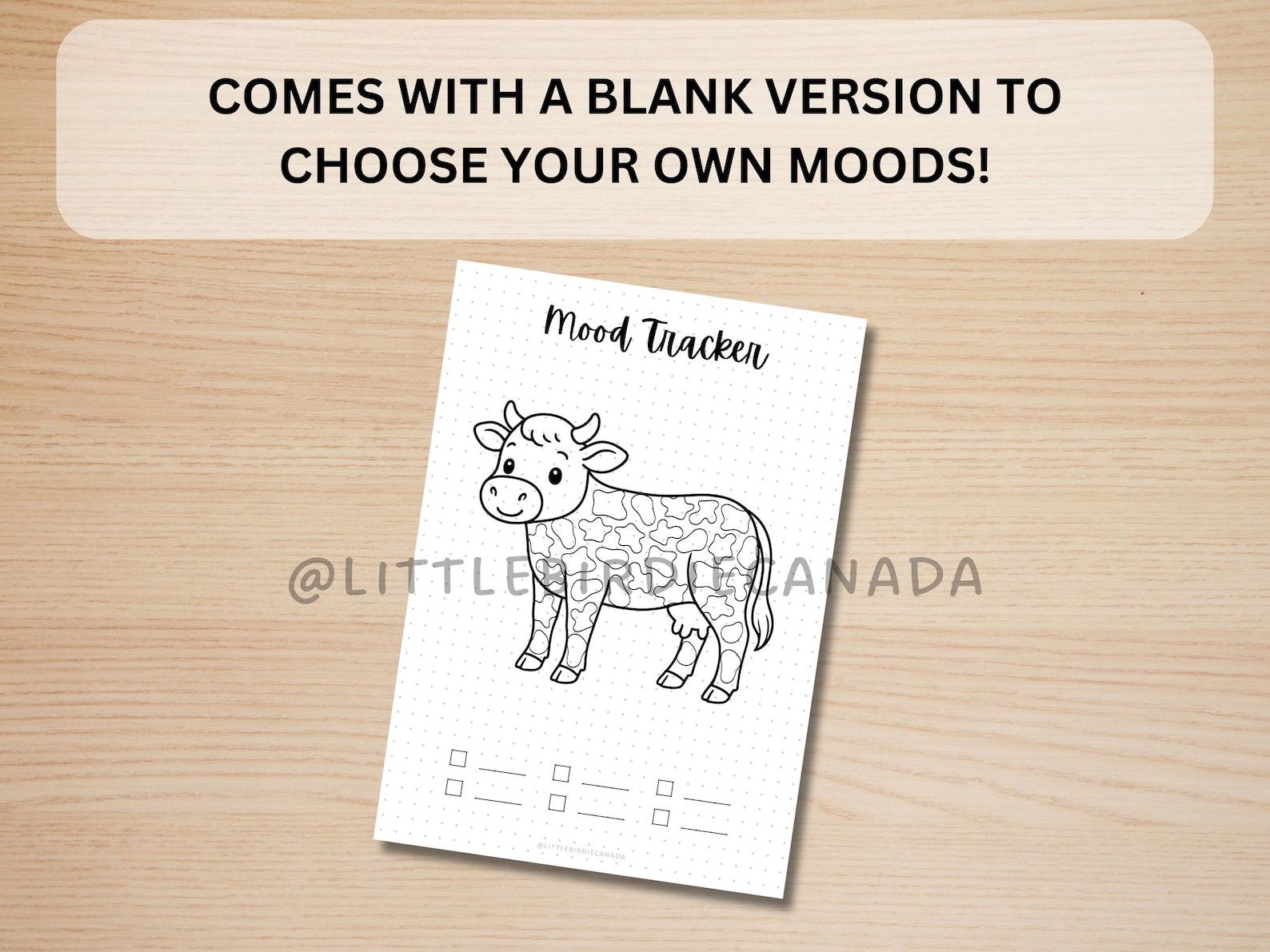 Cow Mood Tracker - PRINTABLE Journal Page - Farm Theme - Digital ...