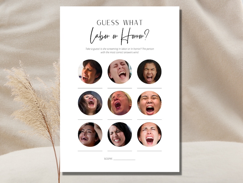 Labor or Horror Funny Baby Shower Game Minimalist Funny Baby - Etsy ...