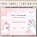 My First Haircut Certificate First Haircut Keepsake First Hair - Etsy