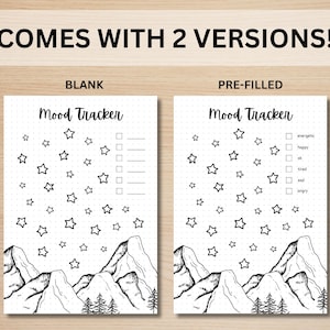 Star Mood Tracker - PRINTABLE Journal Page - Planner Page - Feelings ...