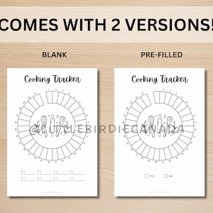 Cooking Tracker - PRINTABLE Journal Page - Planner Page - Tracking ...