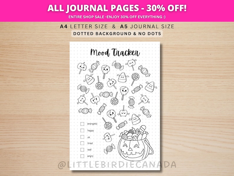 Halloween Mood Tracker - PRINTABLE Journal Page - Planner Page ...