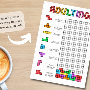 Adulting Tracker - PRINTABLE Journal Page - Monthly Tracker - Fun Habit ...