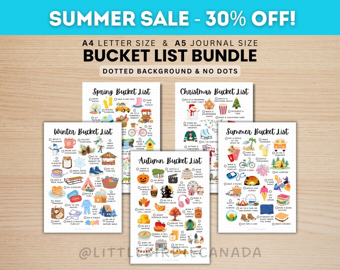 Seasonal Bucket List Printable Bundle | Holiday Planner | Winter ...