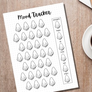 Ghost Mood Tracker - PRINTABLE Journal Page - Planner Page - Feeling ...
