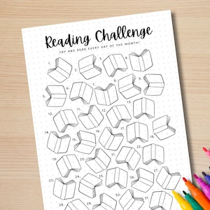 Reading Challenge - PRINTABLE Journal Page - Reading Tracker - Reading ...