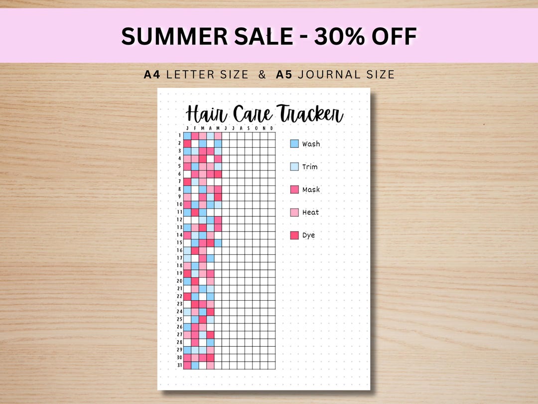 Hair Care Tracker PRINTABLE Journal Page Beauty Routine Hair Wash ...