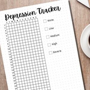 Depression Tracker PRINTABLE Journal Page Planner Page Mood Tracker ...