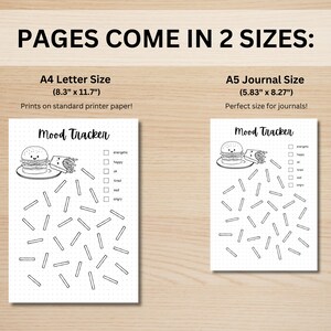 Burgers & Fries Mood Tracker - PRINTABLE Journal Page - Planner Page ...