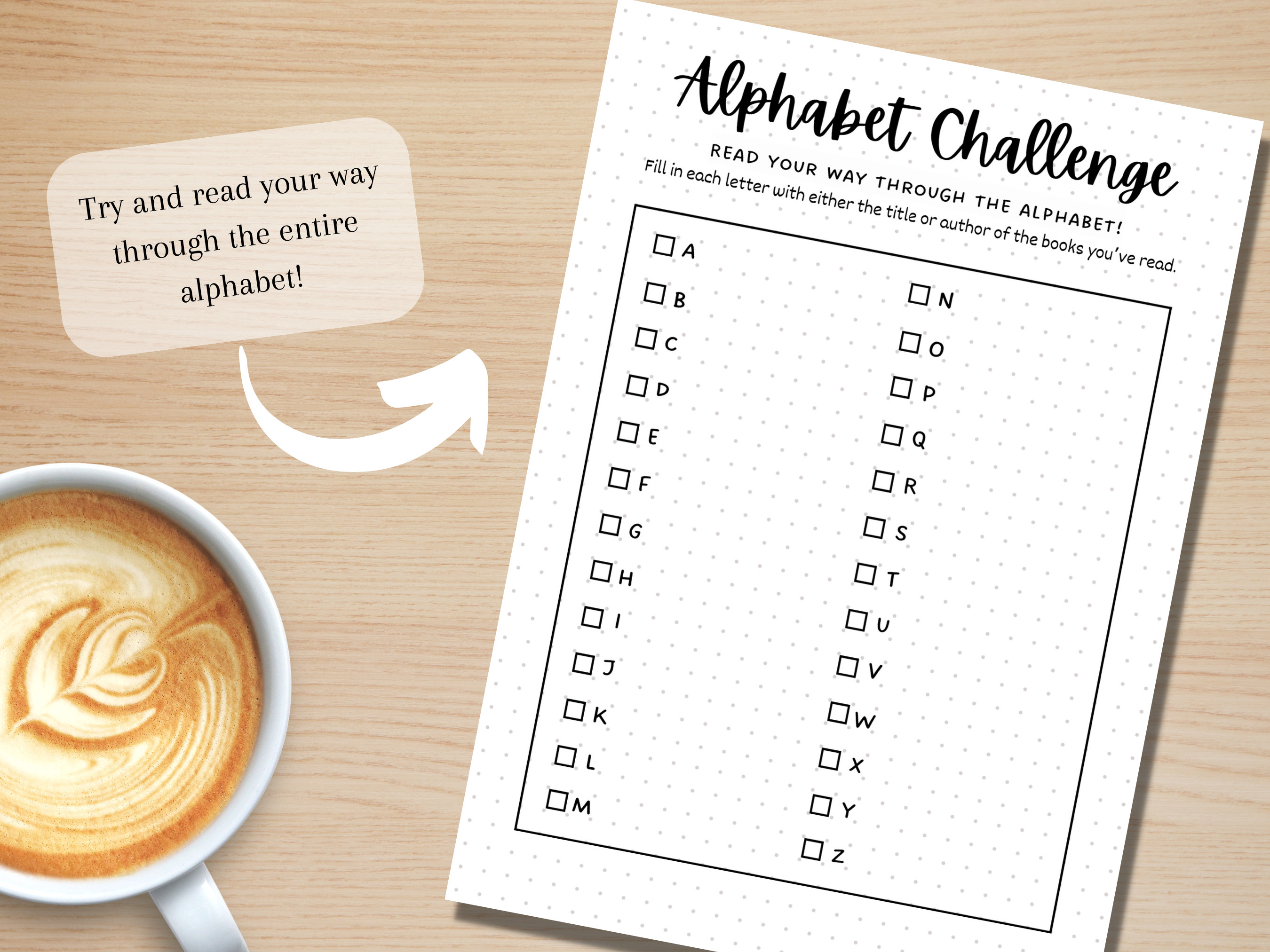 Alphabet Reading Challenge - PRINTABLE Journal Page - Reading Tracker ...