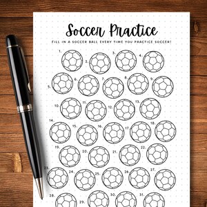 Soccer Practice Tracker - PRINTABLE Journal Page - Habit Tracker ...