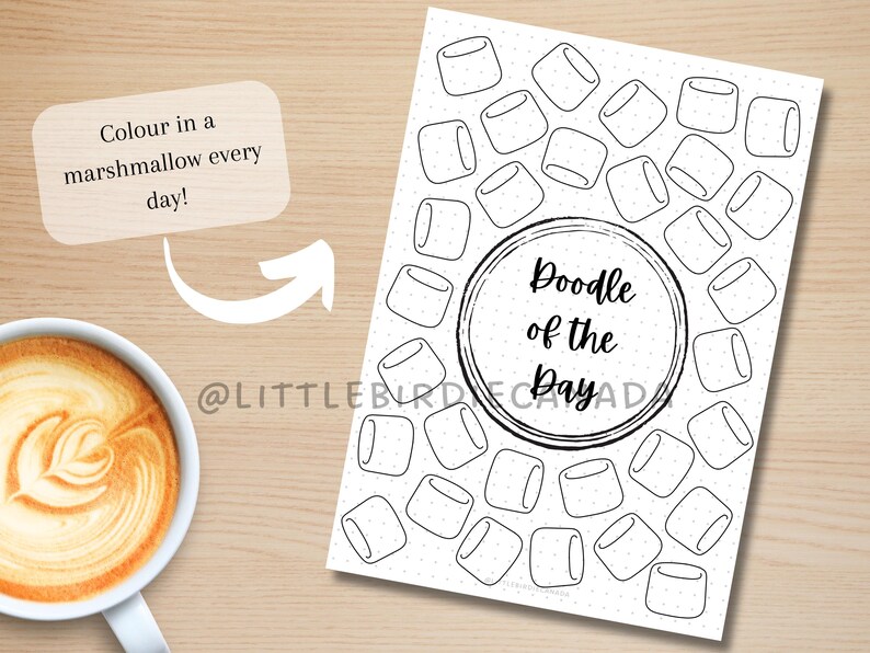 Marshmallow Doodle of the Day - PRINTABLE Journal Page - Camping Theme ...
