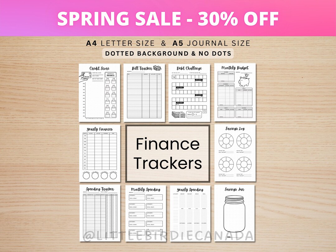 Finance Trackers Bundle - PRINTABLE Journal Pages - Digital Planner ...