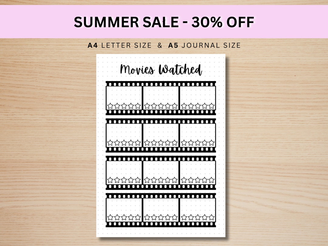 Movie Tracker PRINTABLE Journal Page Printable Planner Page Track ...