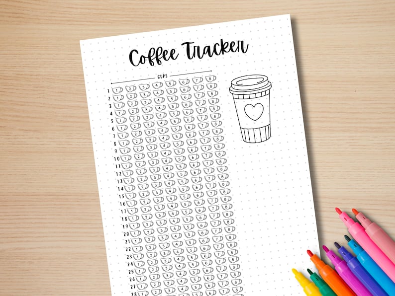 Coffee Tracker - PRINTABLE Journal Page - Planner - Health Tracker ...