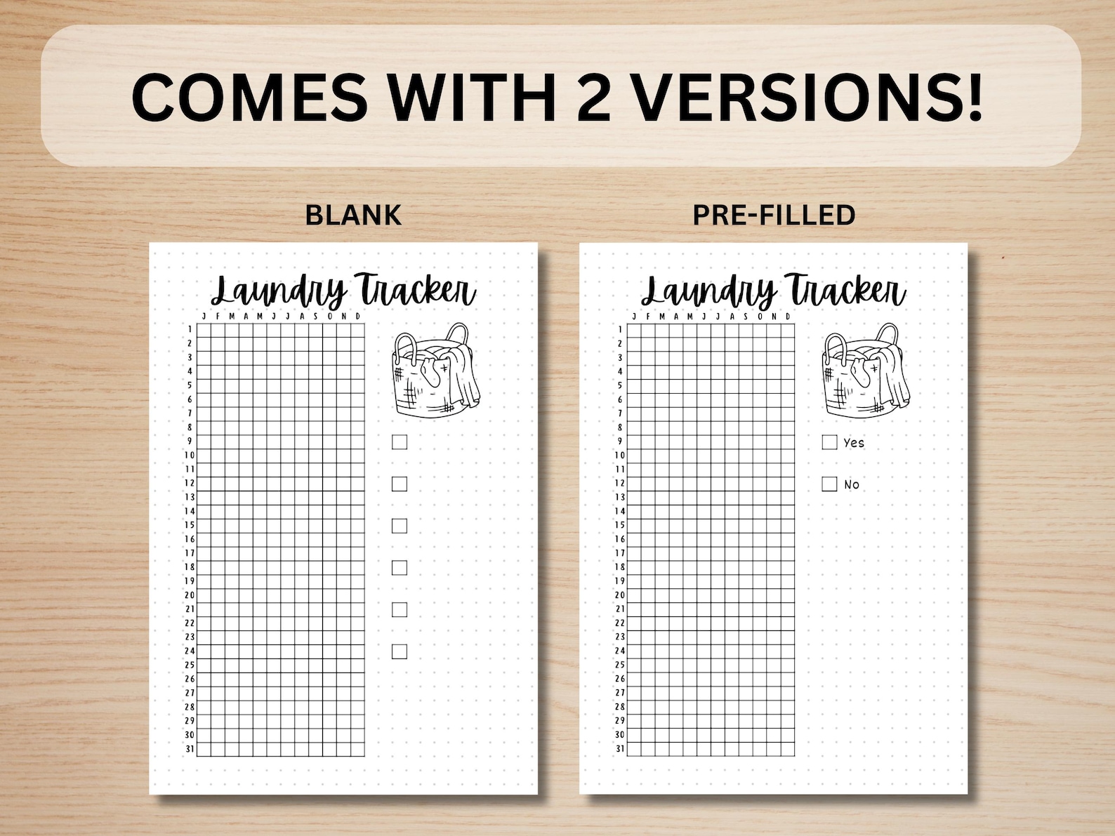 Laundry Tracker - PRINTABLE Journal Page - Planner Page - Daily Tracker ...