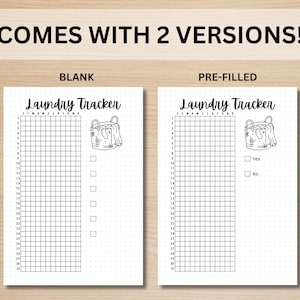 Laundry Tracker - PRINTABLE Journal Page - Planner Page - Daily Tracker ...