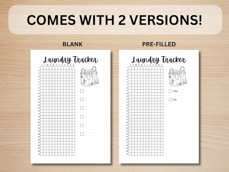 Laundry Tracker - PRINTABLE Journal Page - Planner Page - Daily Tracker ...